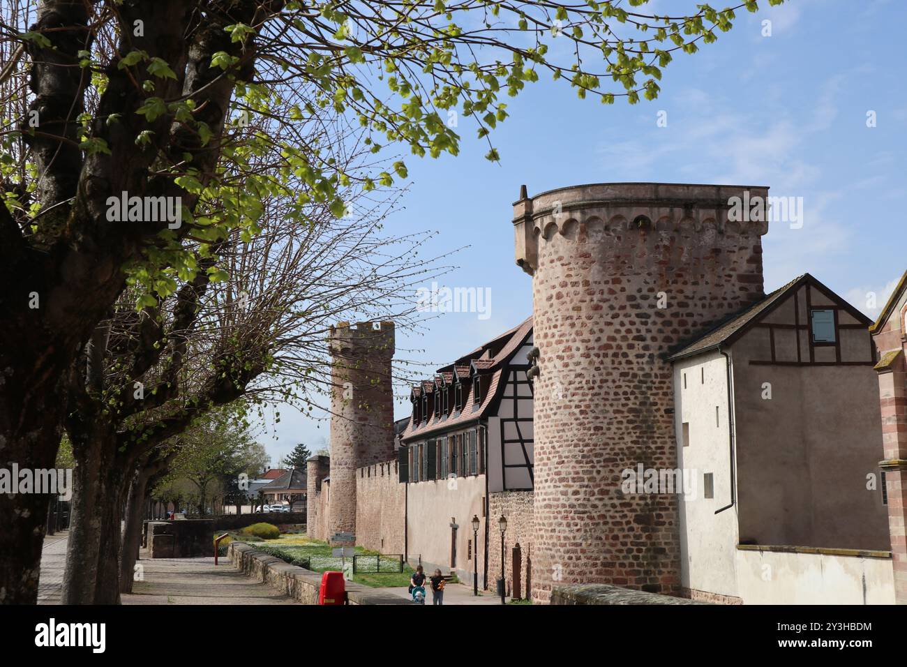 Town wall of Obernai in France Stock Photo - Alamy