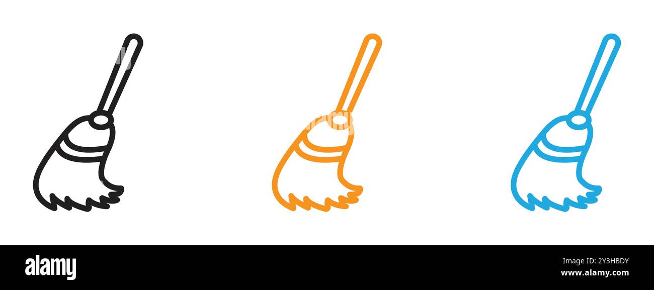 Broom icon vector logo set collection for web app ui Stock Vector Image ...
