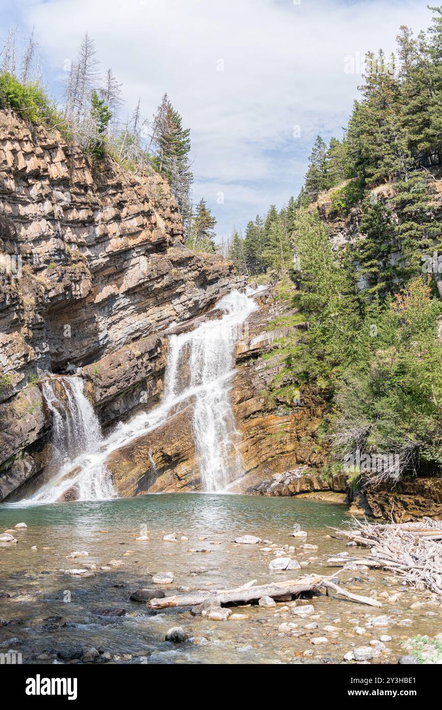 Cameron water falls in waterton Alberta Canada Stock Photo - Alamy