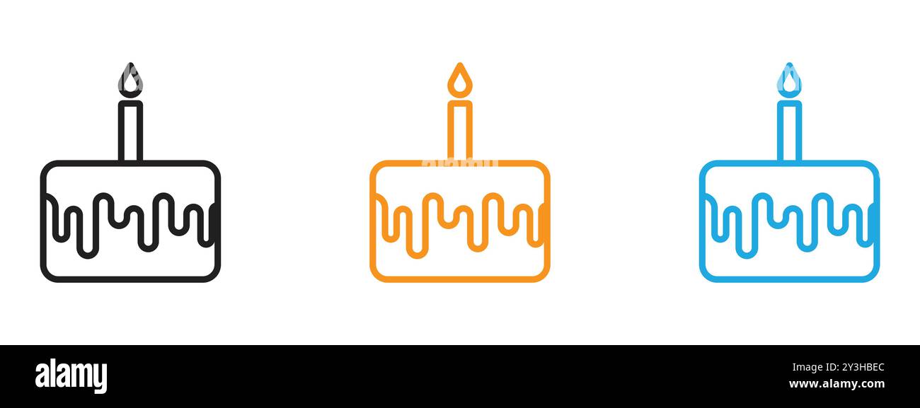 Birthday cake icon vector logo set collection for web app ui Stock ...