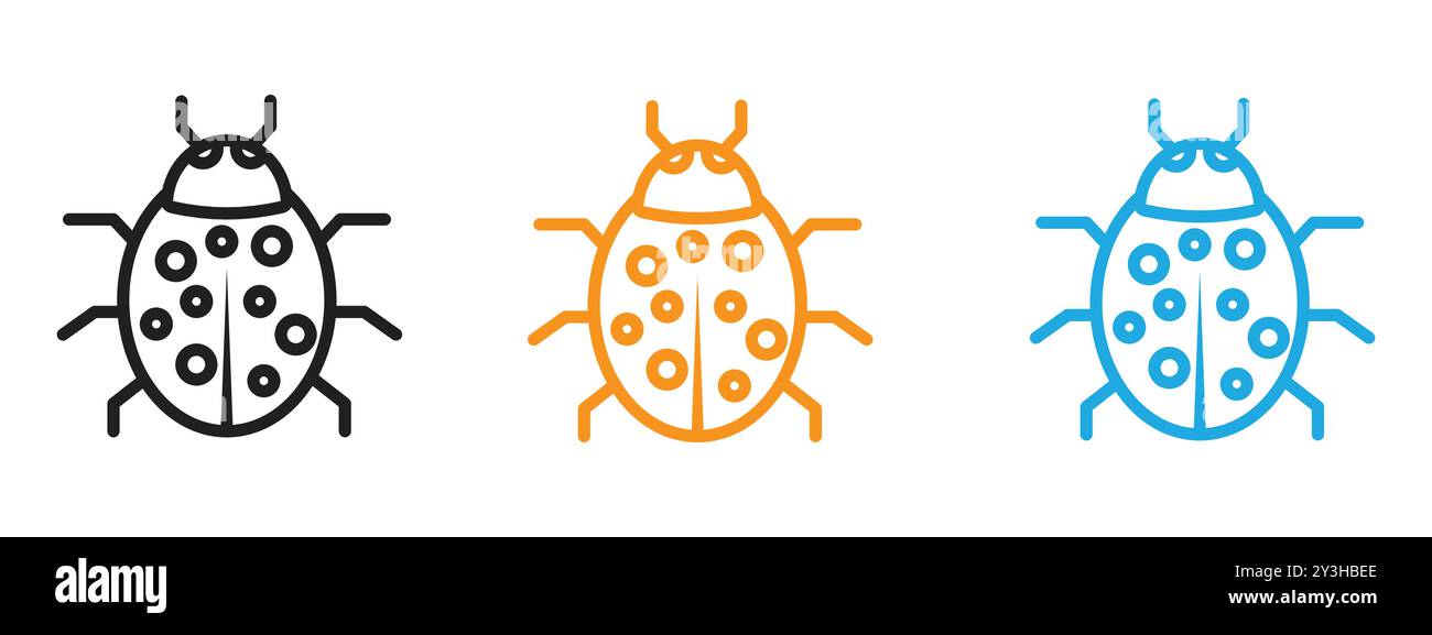 Bug icon vector logo set collection for web app ui Stock Vector Image ...