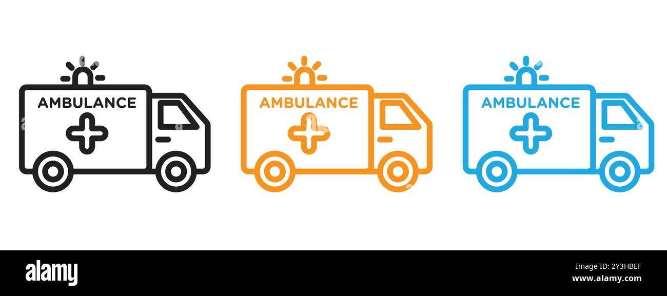 Ambulance icon vector logo set collection for web app ui Stock Vector ...