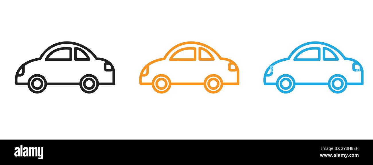 Car Icon vector logo set collection for web app ui Stock Vector Image ...