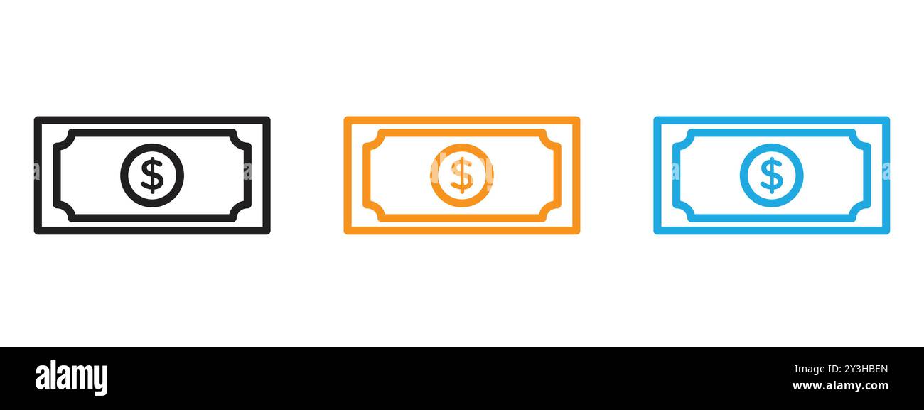 Cash icon vector logo set collection for web app ui Stock Vector Image ...