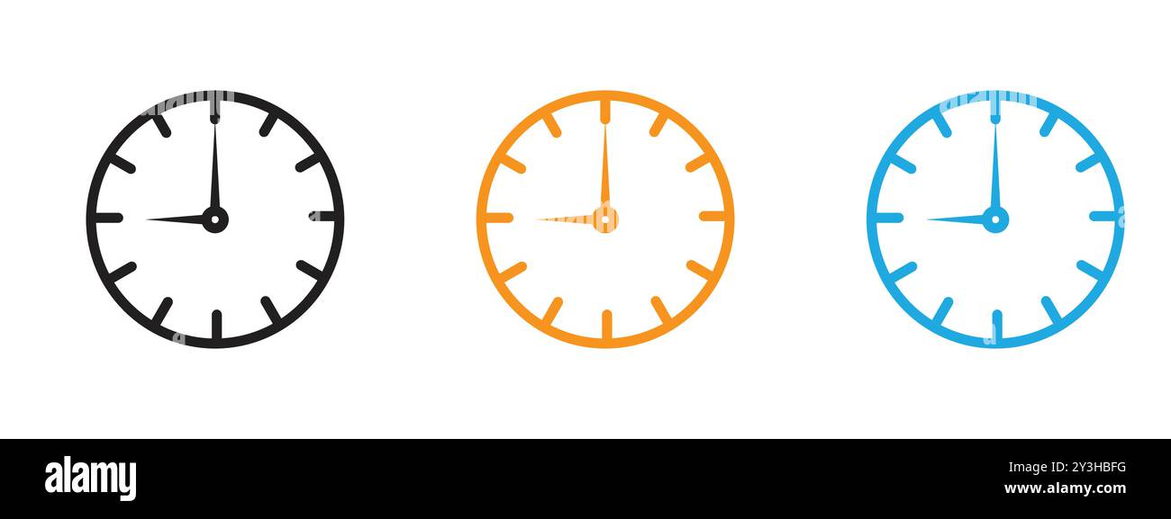 Clock nine icon vector logo set collection for web app ui Stock Vector ...