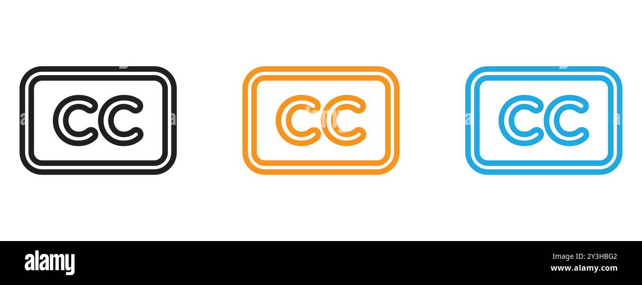 Closed caption icon vector logo set collection for web app ui Stock ...