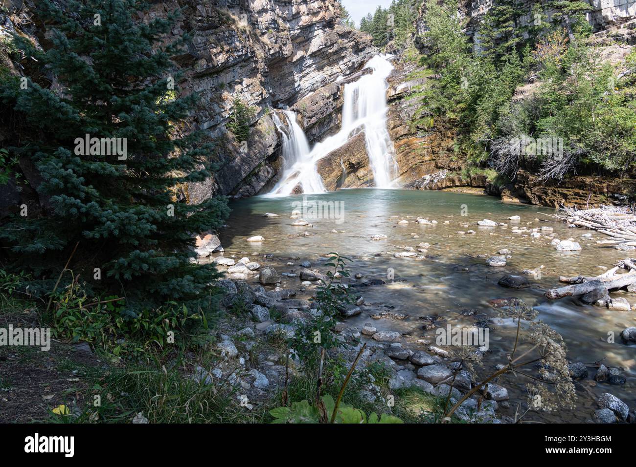 Cameron water falls in waterton Alberta Canada Stock Photo - Alamy