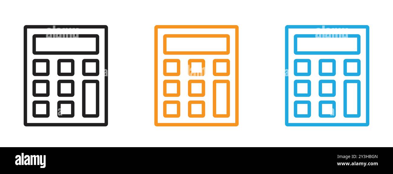 Calculator icon vector logo set collection for web app ui Stock Vector ...