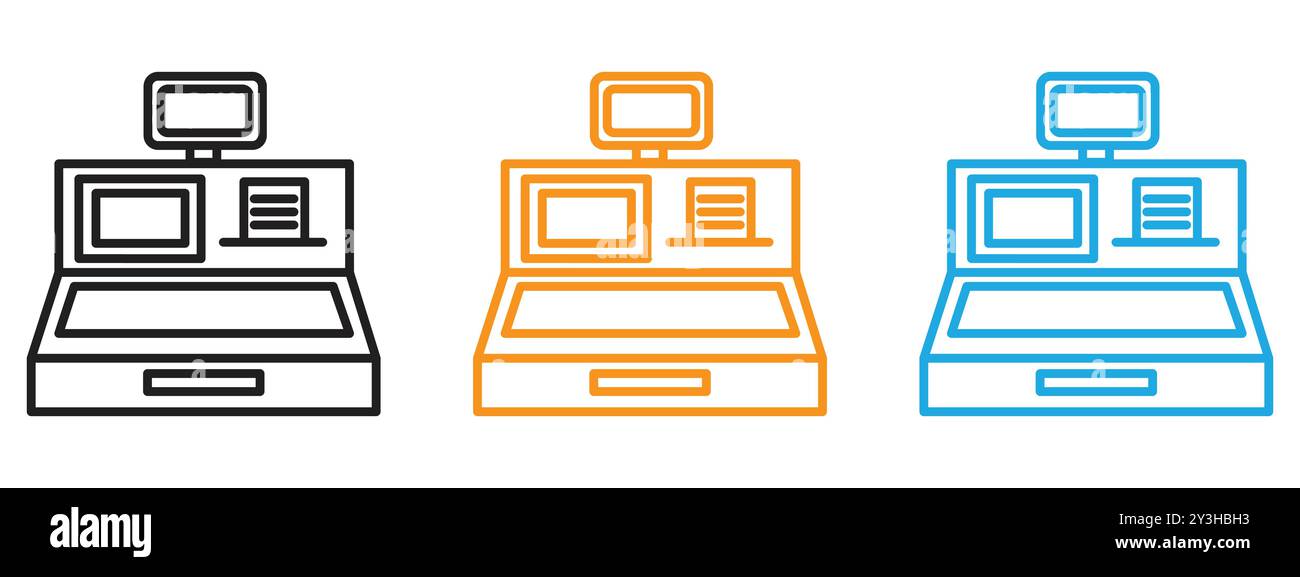 Cash register icon vector logo set collection for web app ui Stock ...
