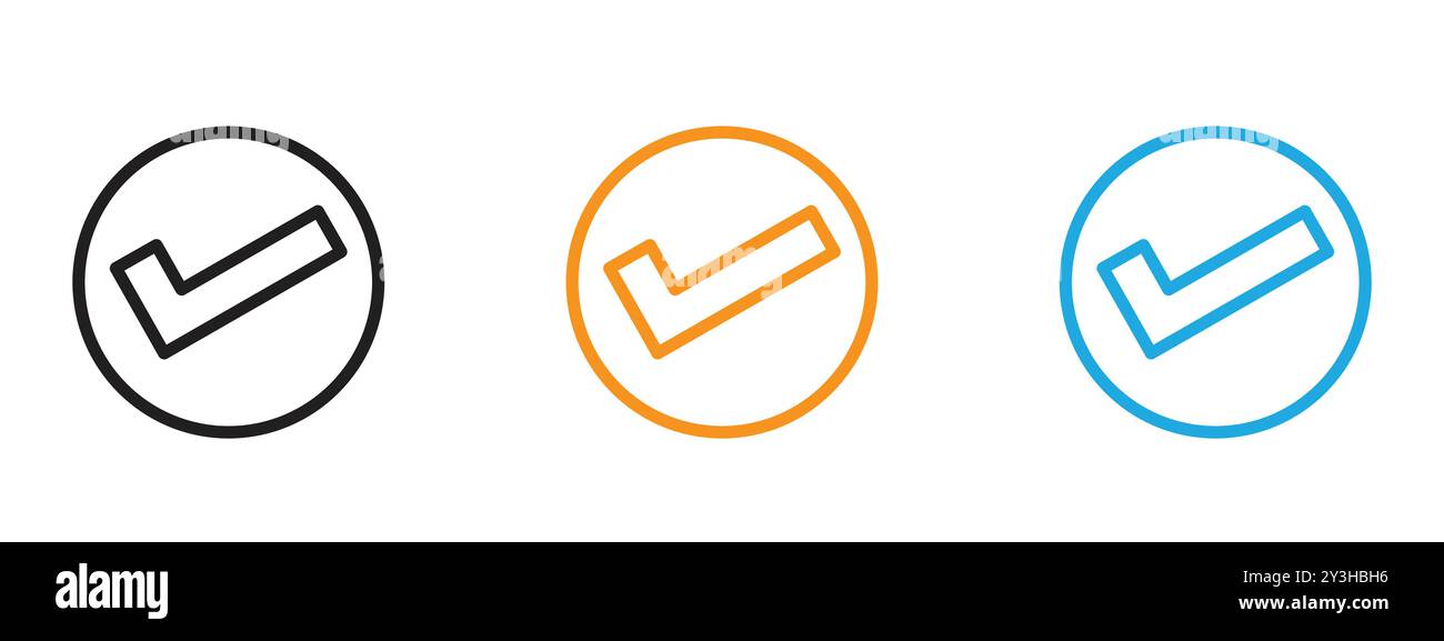 Check mark icon vector logo set collection for web app ui Stock Vector ...