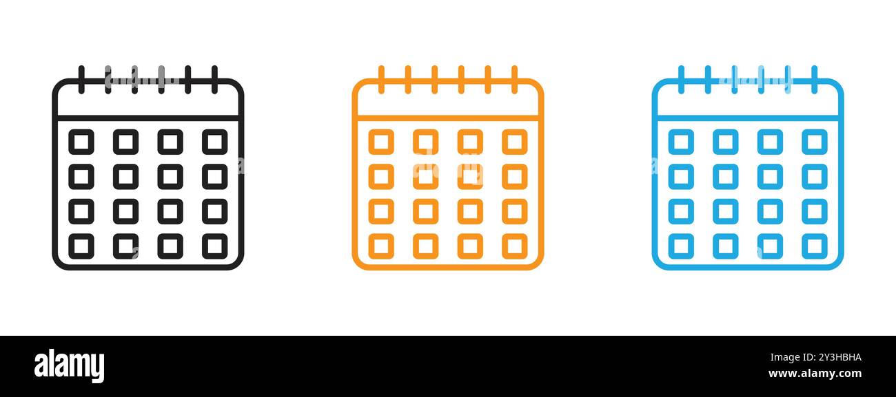 Calendar icon vector logo set collection for web app ui Stock Vector ...