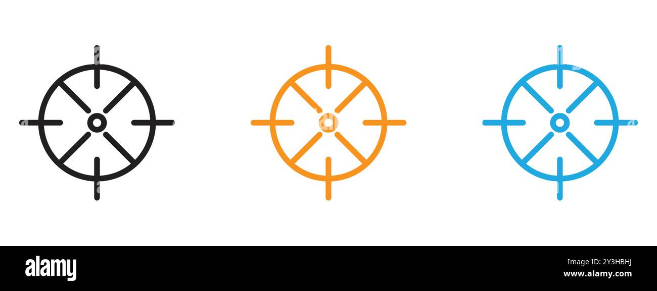 Bulls eye pointer icon vector logo set collection for web app ui Stock ...