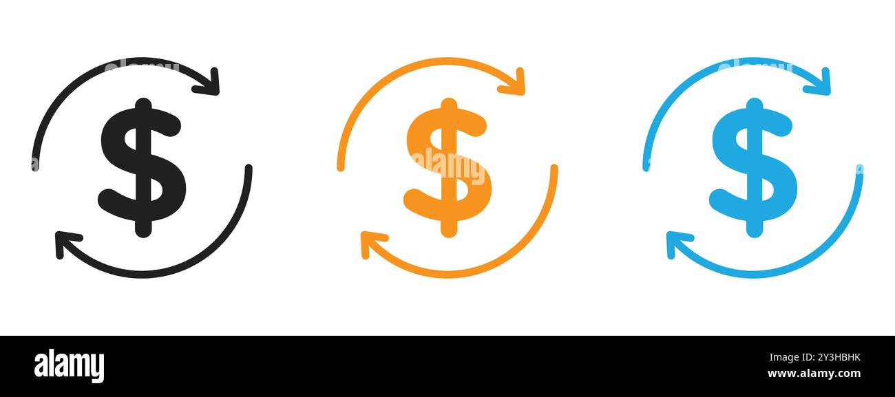 Cash flow icon vector logo set collection for web app ui Stock Vector ...