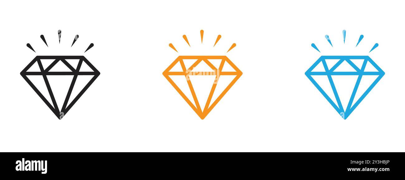 Diamond icon vector logo set collection for web app ui Stock Vector ...