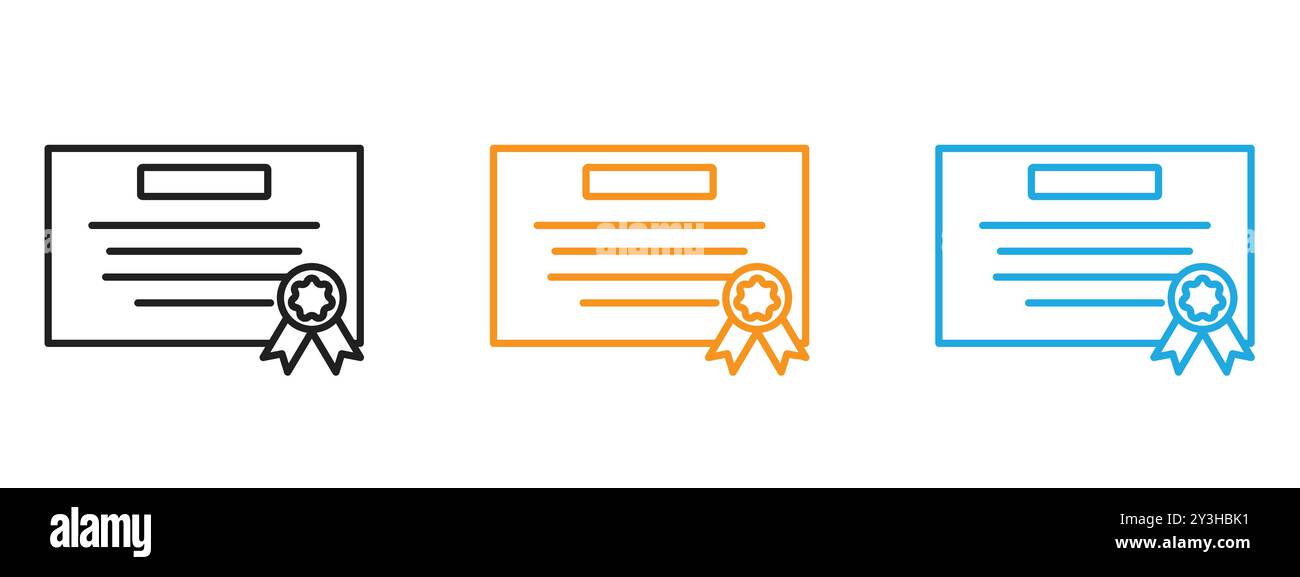 Certificate icon vector logo set collection for web app ui Stock Vector ...