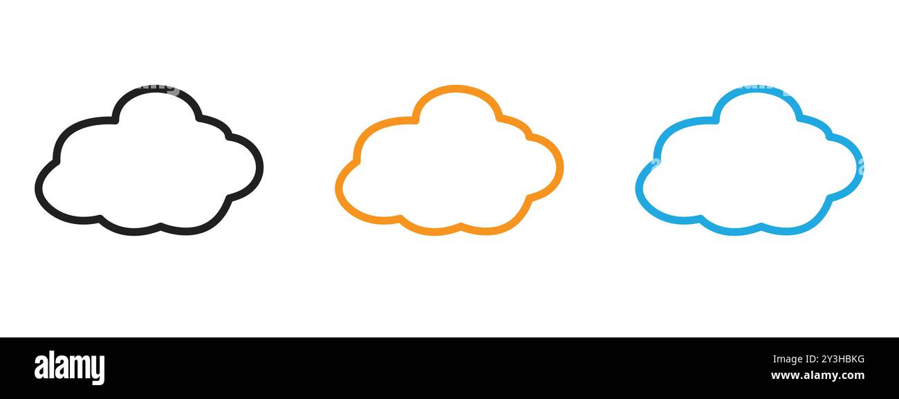 Cloud icon vector logo set collection for web app ui Stock Vector Image ...
