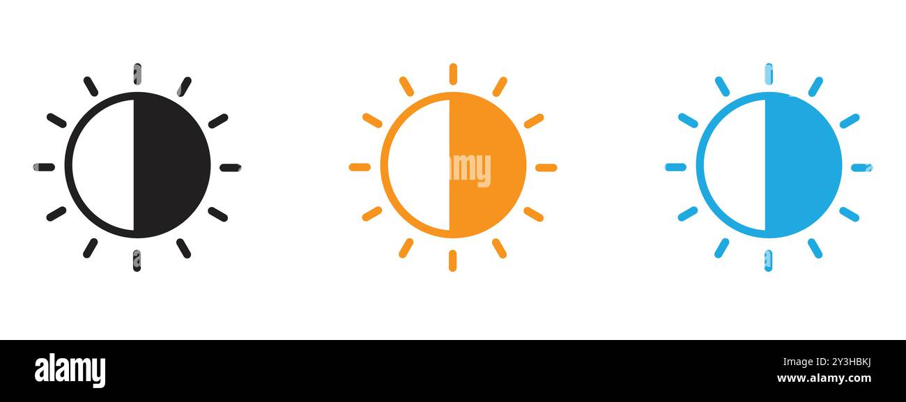 Contrast icon vector logo set collection for web app ui Stock Vector ...