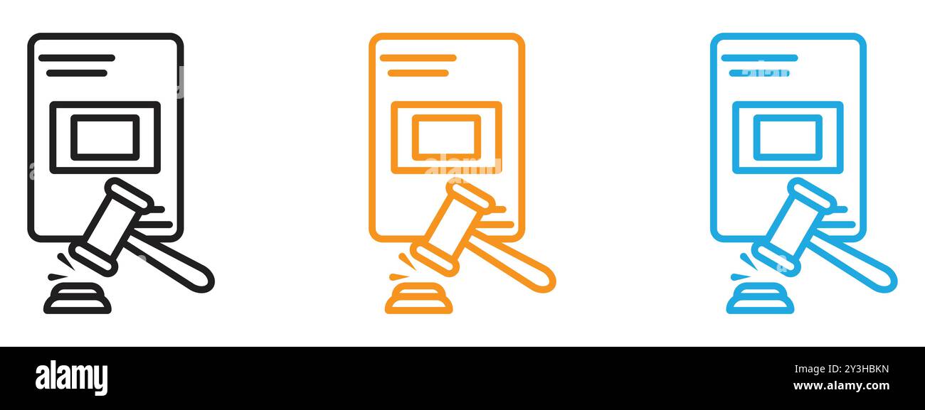 Court decision icon vector logo set collection for web app ui Stock ...