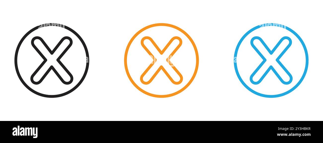 Close Icon vector logo set collection for web app ui Stock Vector Image ...