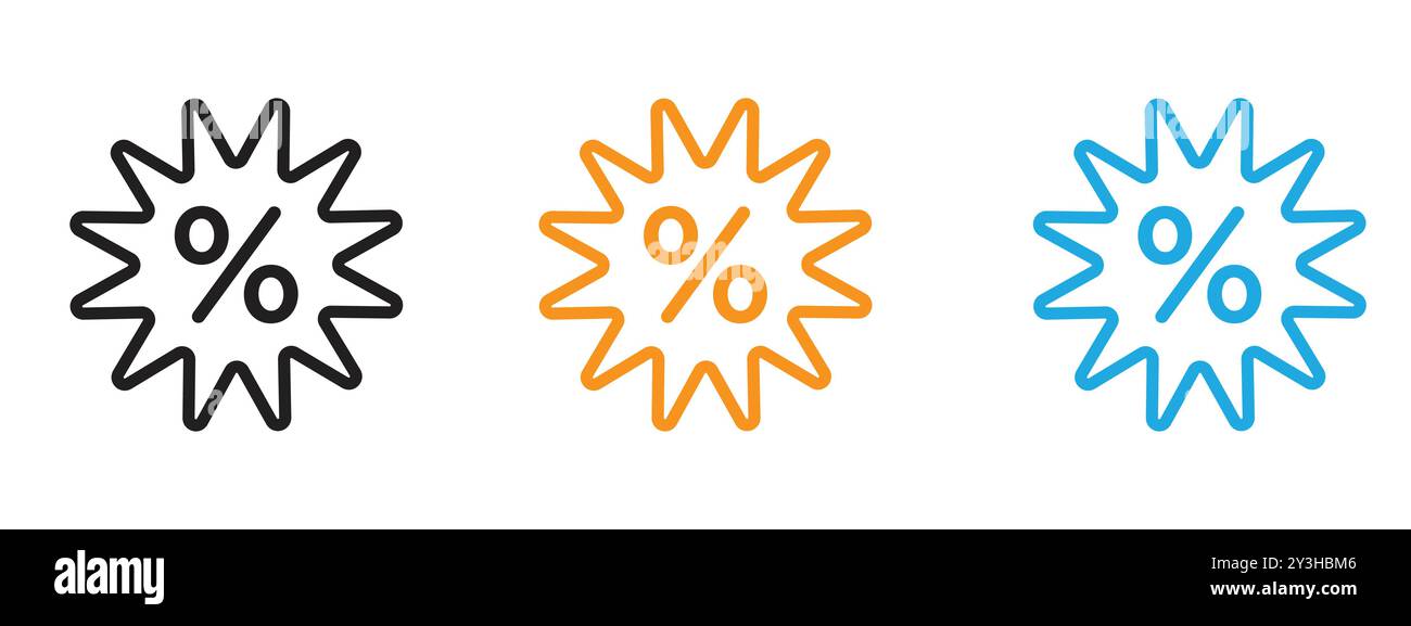 Discount icon vector logo set collection for web app ui Stock Vector ...