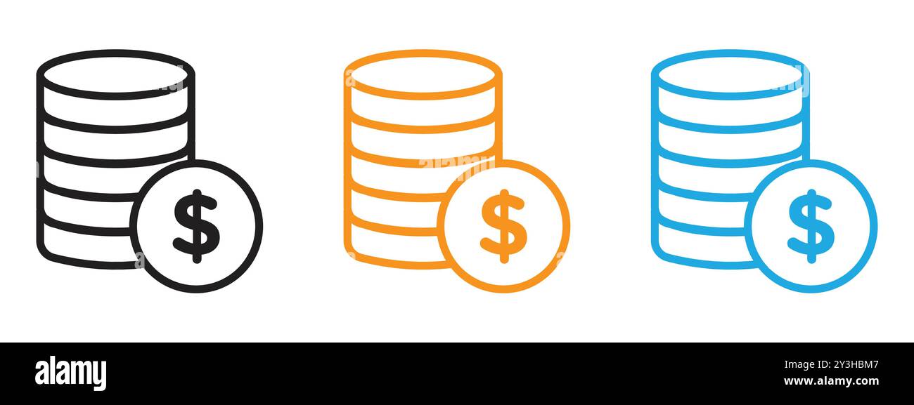 Coins icon vector logo set collection for web app ui Stock Vector Image ...