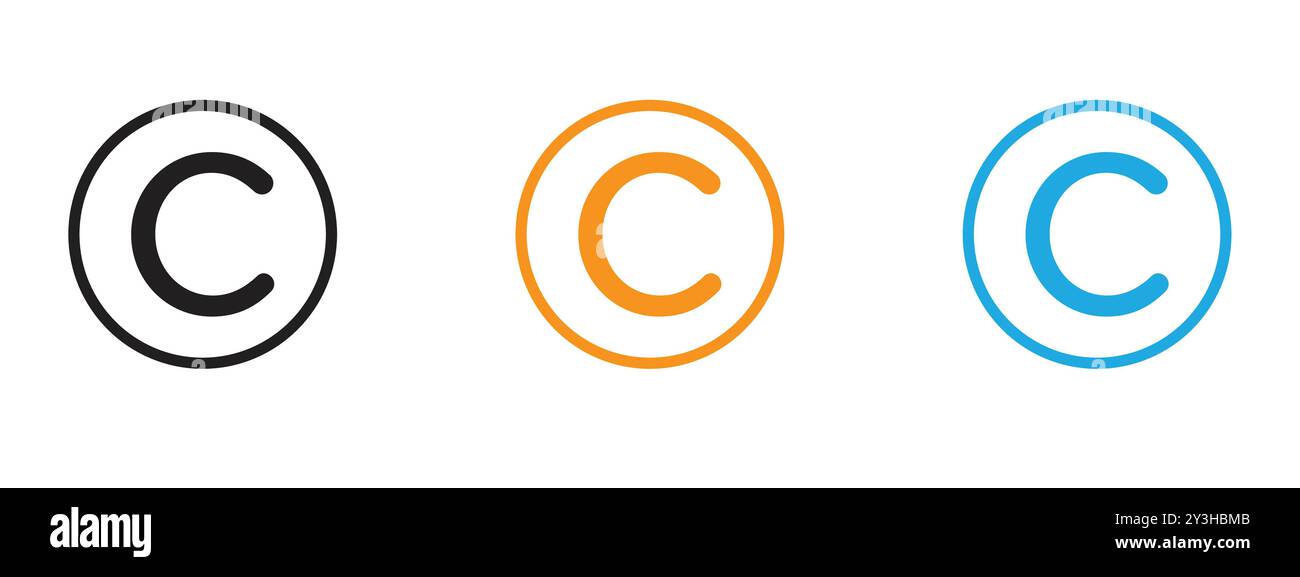 Copyright icon vector logo set collection for web app ui Stock Vector ...