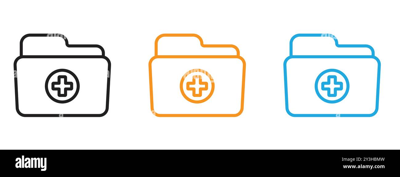 Create folder icon vector logo set collection for web app ui Stock ...