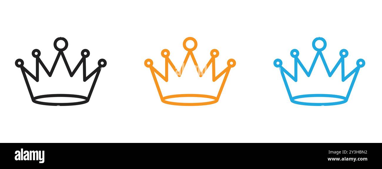 Crown icon vector logo set collection for web app ui Stock Vector Image ...