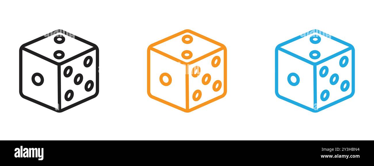 Dice Icon vector logo set collection for web app ui Stock Vector Image ...