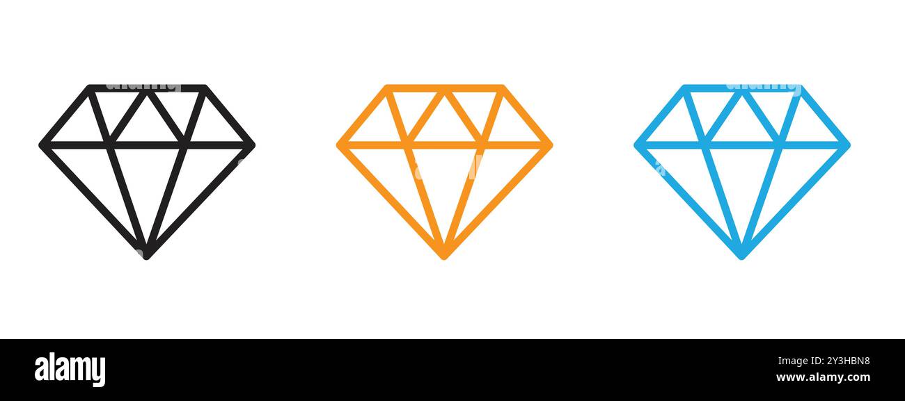 Diamond icon vector logo set collection for web app ui Stock Vector ...