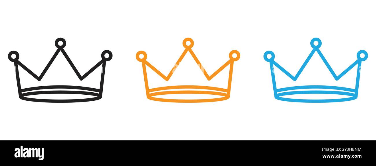Crown icon vector logo set collection for web app ui Stock Vector Image ...