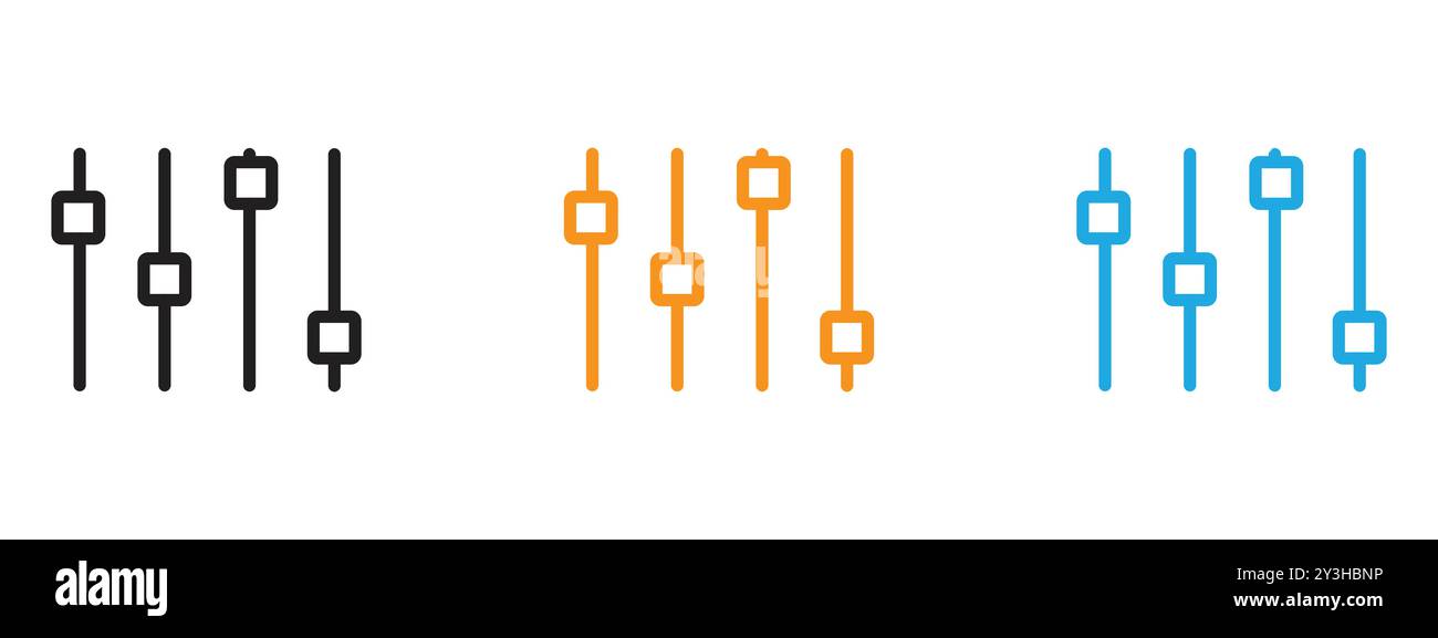 Equalizer icon vector logo set collection for web app ui Stock Vector ...
