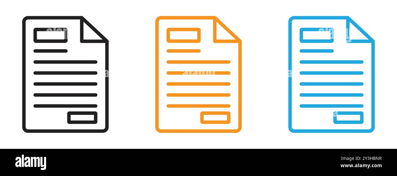Document icon vector logo set collection for web app ui Stock Vector ...