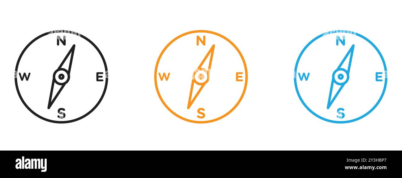 Compass Icon vector logo set collection for web app ui Stock Vector ...