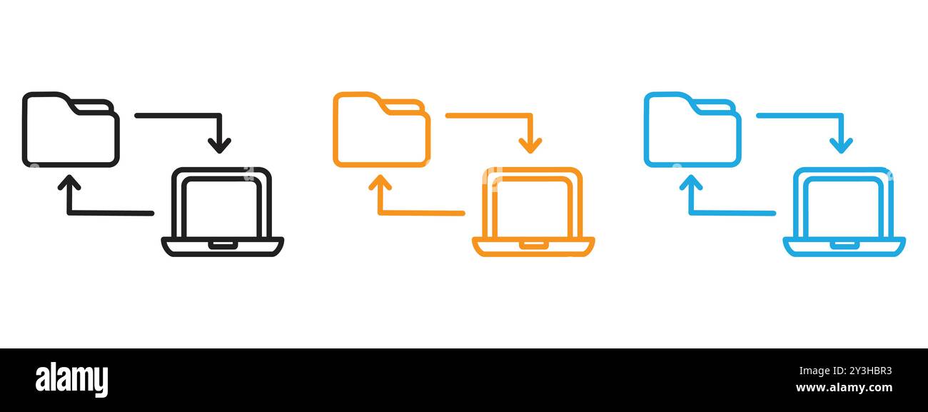 Data transfer icon vector logo set collection for web app ui Stock ...