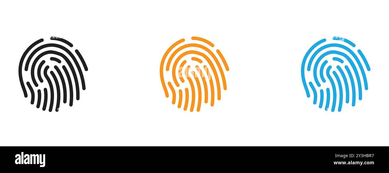 Fingerprint icon vector logo set collection for web app ui Stock Vector ...