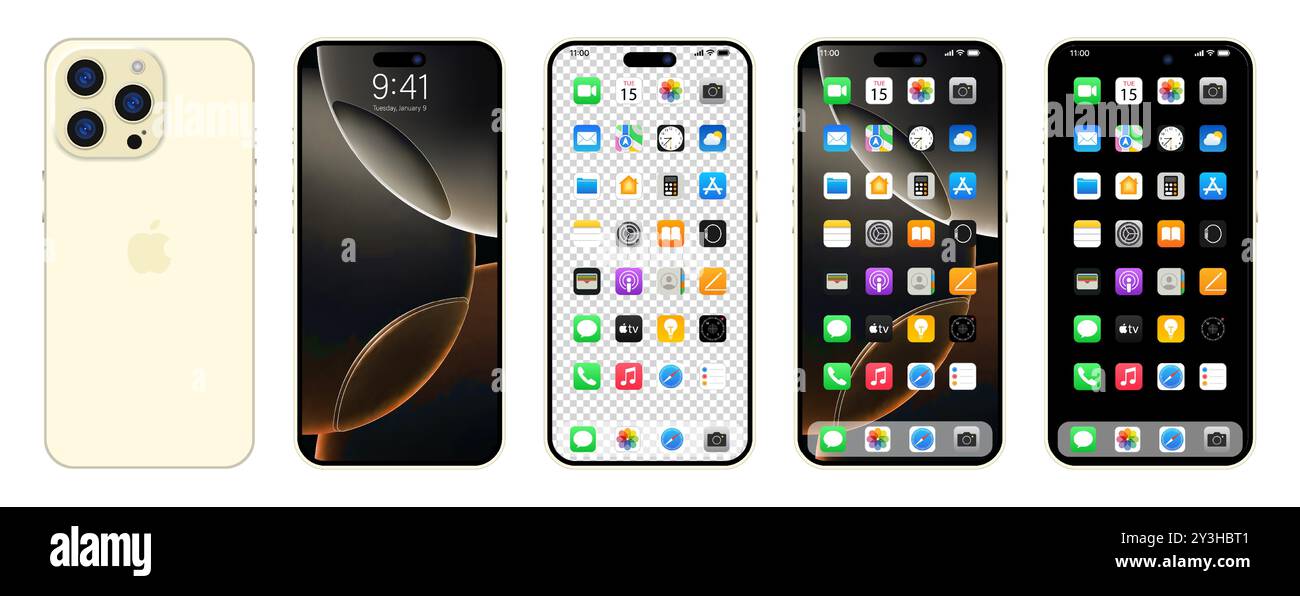 New white Iphone 16 pro max. Apple inc. smartphone with ios 15. Locked ...