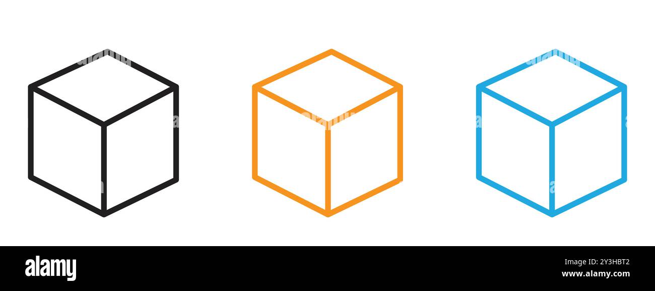 Cube icon vector logo set collection for web app ui Stock Vector Image ...