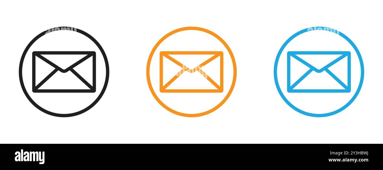 Email icon vector logo set collection for web app ui Stock Vector Image ...