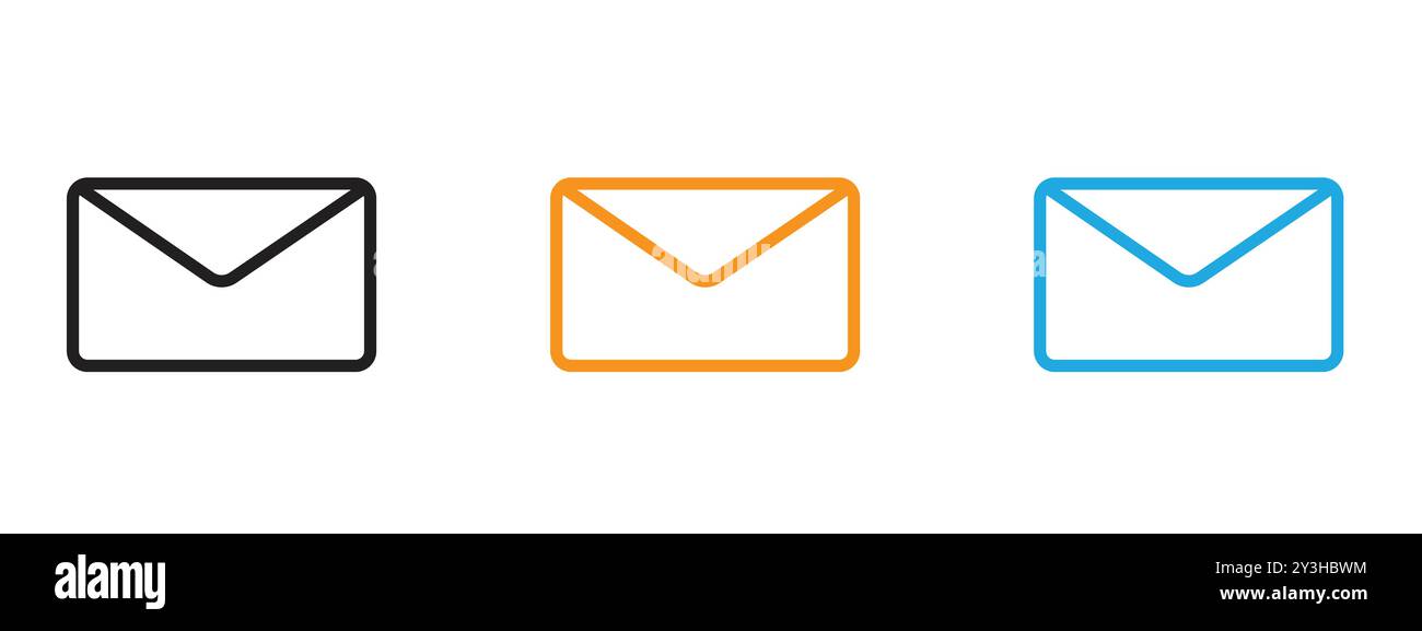 Envelope icon vector logo set collection for web app ui Stock Vector ...