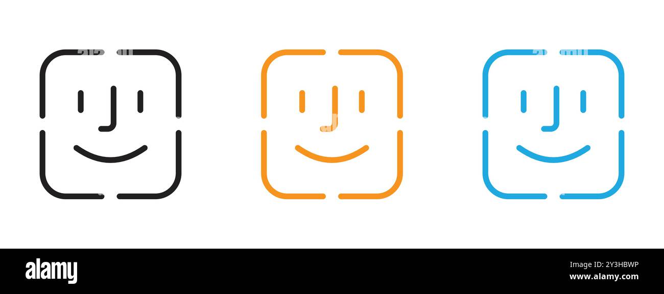 Face id icon vector logo set collection for web app ui Stock Vector Image & Art - Alamy