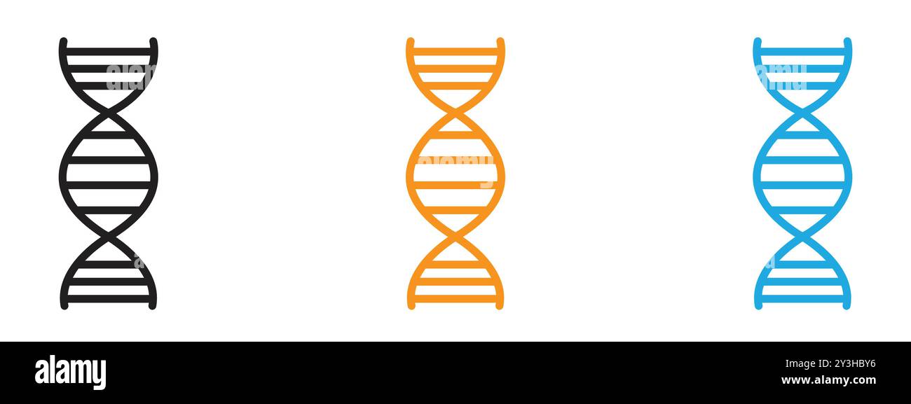 DNA Icon vector logo set collection for web app ui Stock Vector Image ...