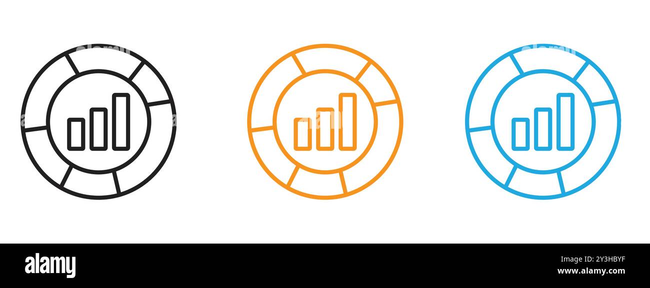 Donut chart icon vector logo set collection for web app ui Stock Vector ...