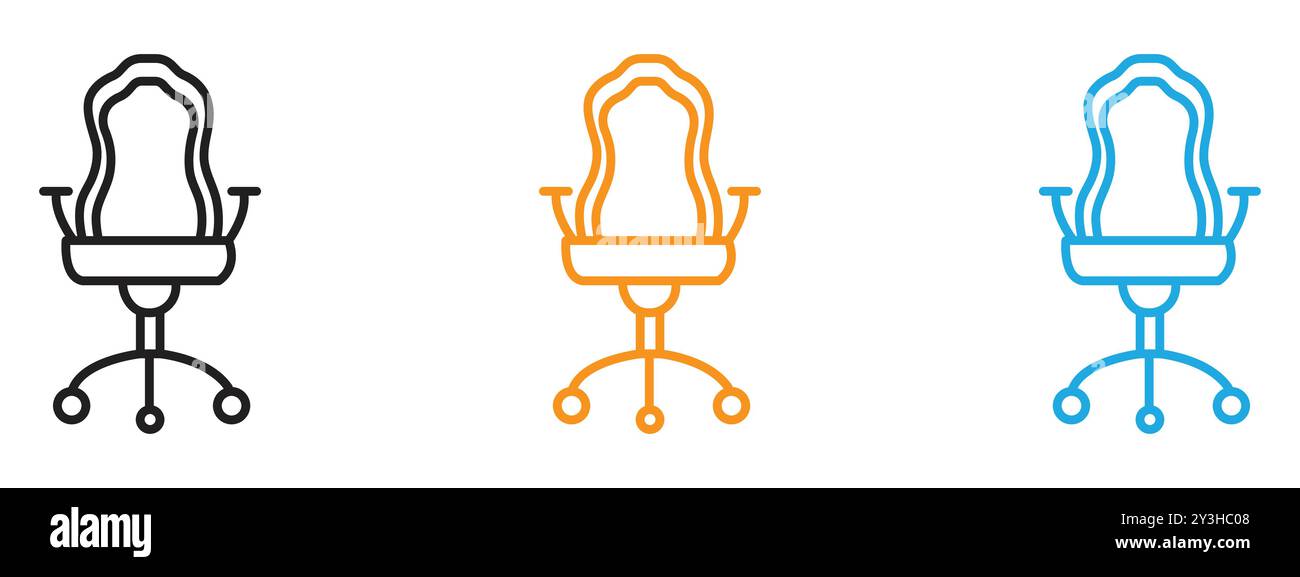 Gaming chair icon vector logo set collection for web app ui Stock ...