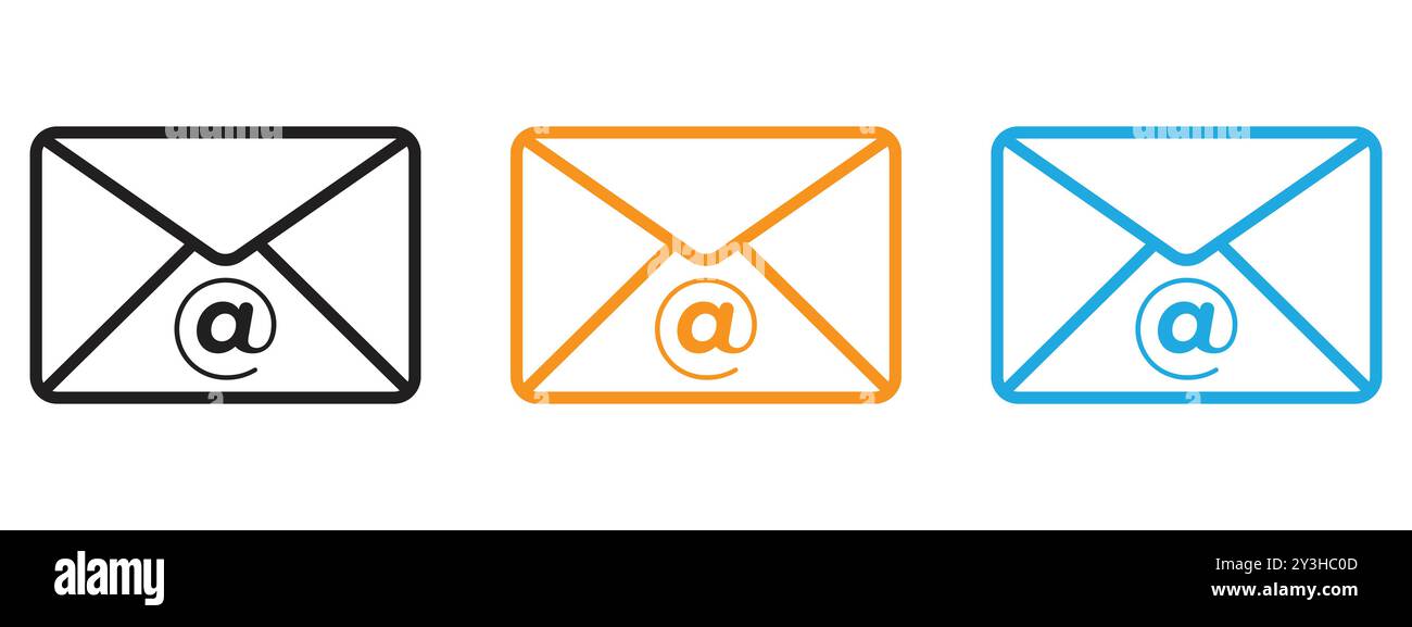 Email icon vector logo set collection for web app ui Stock Vector Image ...