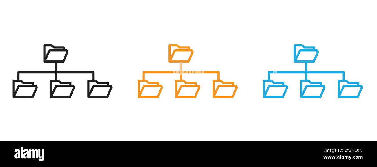 Folder tree icon vector logo set collection for web app ui Stock Vector ...