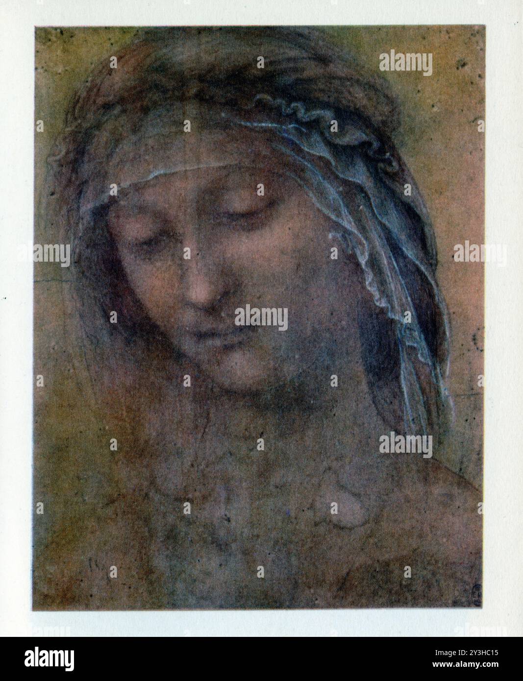 LEONARDO DA VINCI. TETE DE FEMME. SANGUINE ET PIERRE NOIRE, REHAUSSÉE D ...