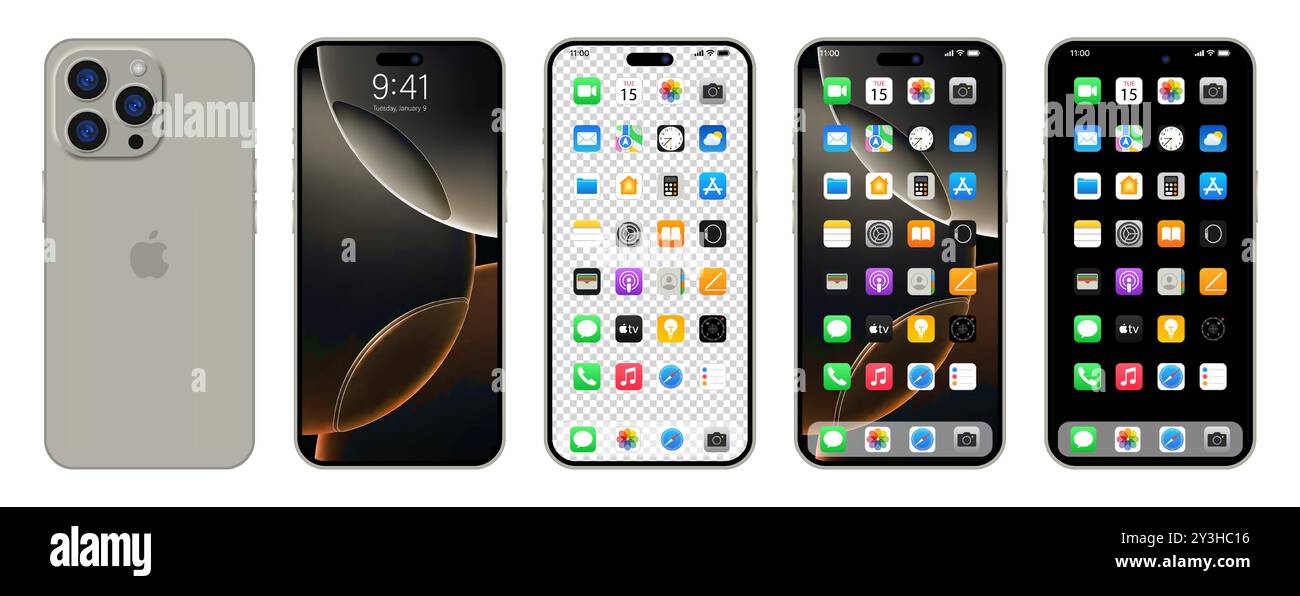 New gray Iphone 16 pro max. Apple inc. smartphone with ios 15. Locked ...