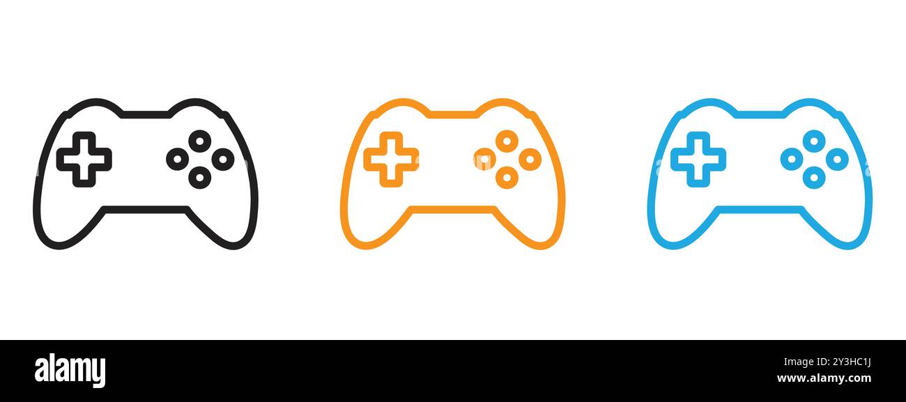 Gamepad icon vector logo set collection for web app ui Stock Vector ...