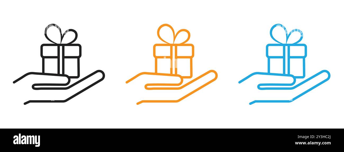 Hand holding box icon vector logo set collection for web app ui Stock ...